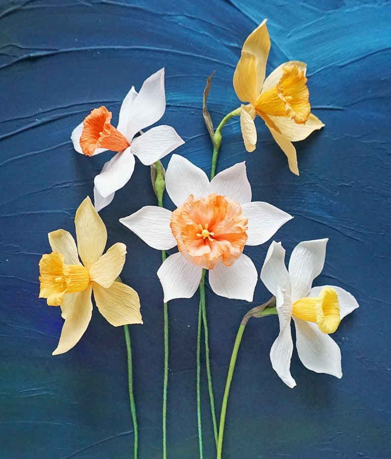 Spring Narcissus/daffodils: Handmade Crepe Paper Flower - Etsy