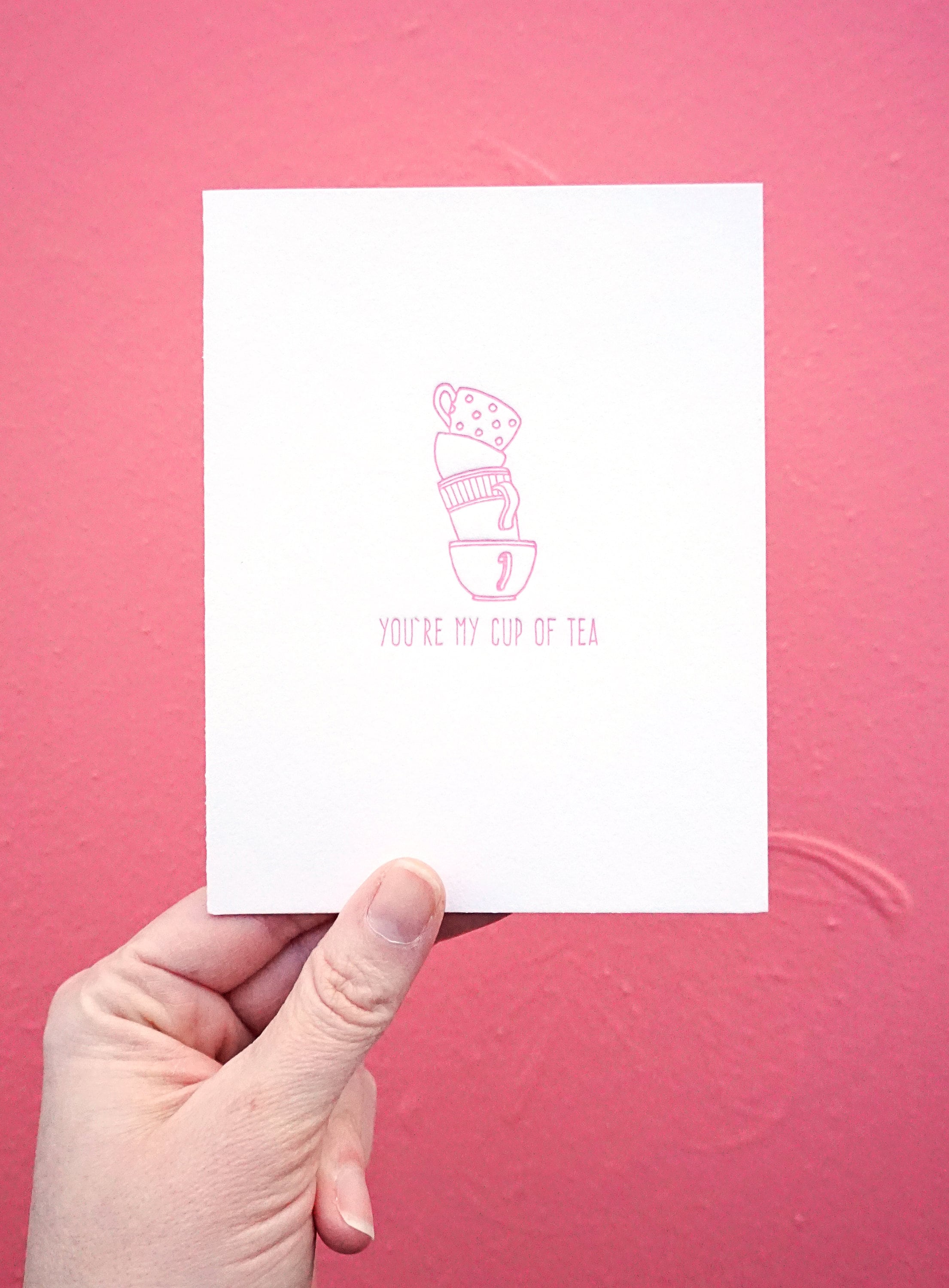 You're My Cup of Tea Letterpress Cardcute funny pun | Etsy