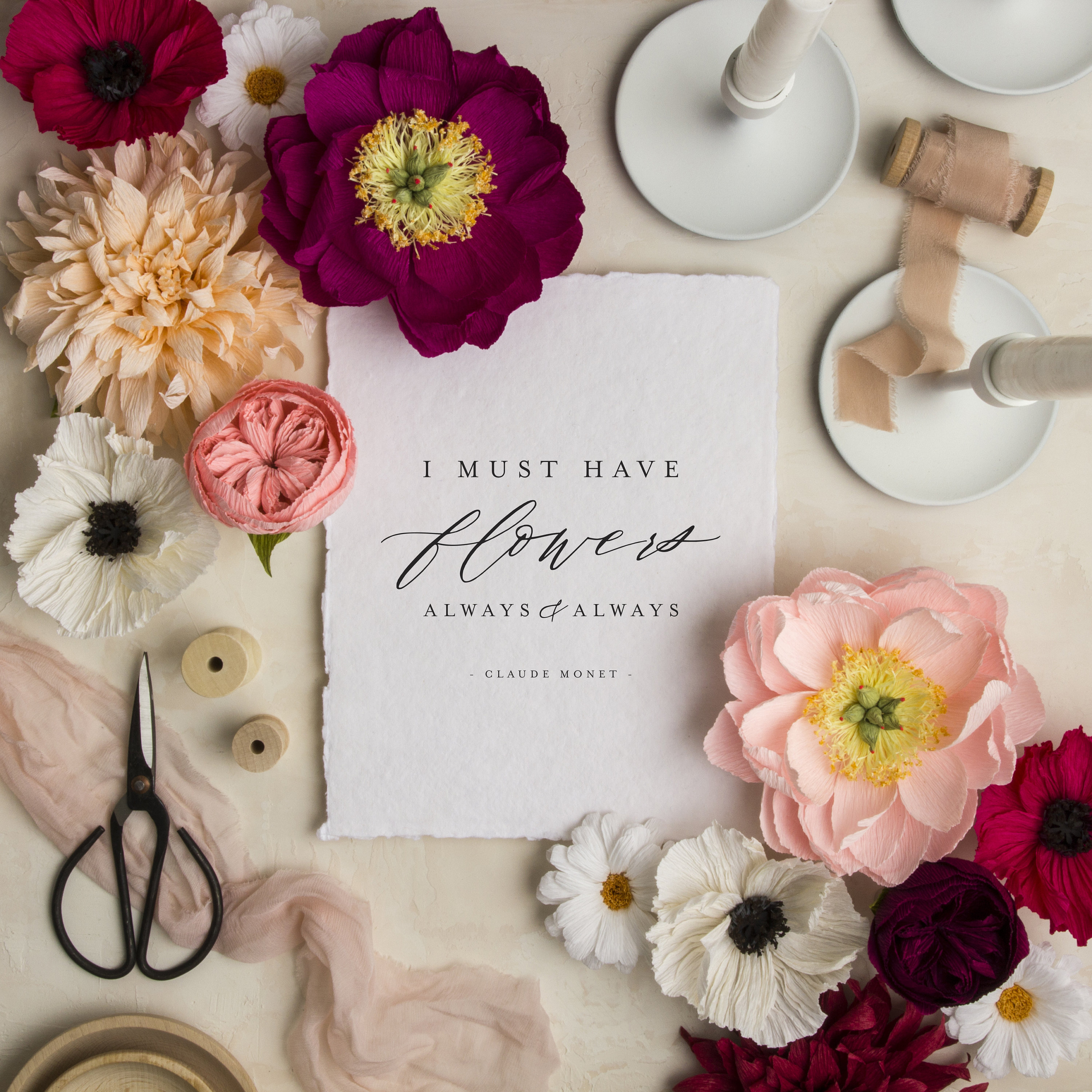 Pink and White Paper Floral Styling Kit: Photography props | Etsy