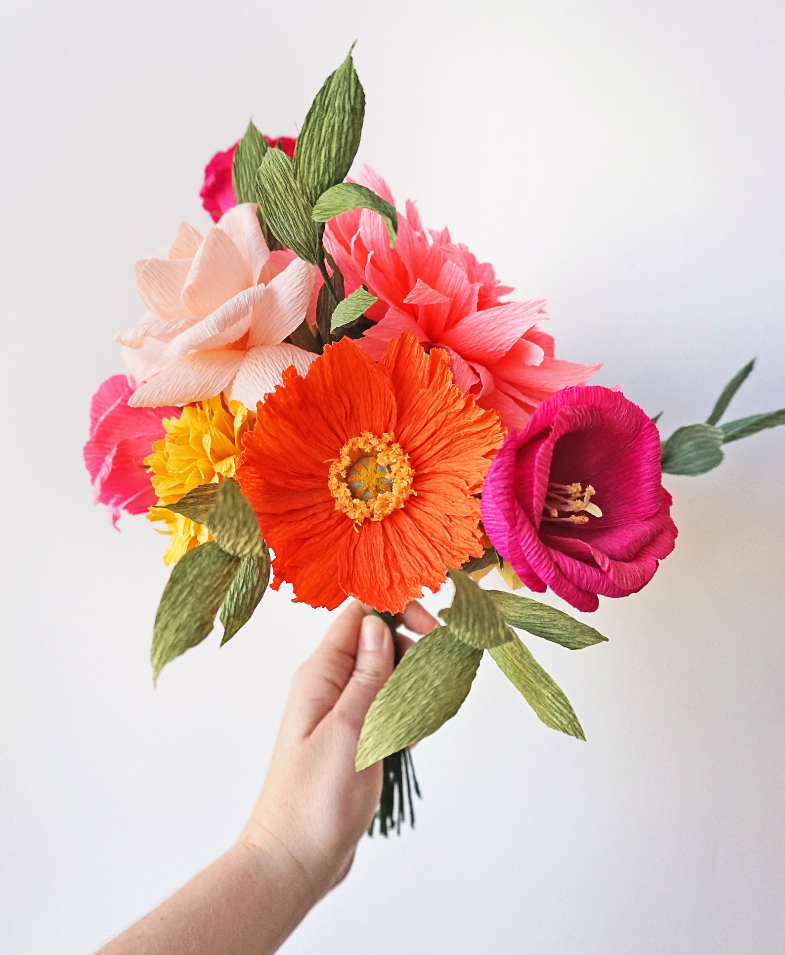 Bright Multicolor Handmade Crepe Paper Flower Bouquet - Etsy