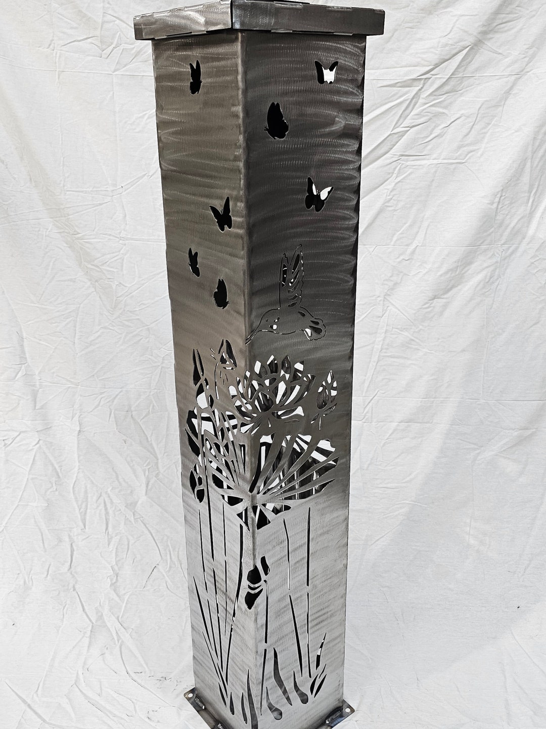 Lighted Garden Column,steel, Metal Art,outdoor Decor,garden Art,lighted ...
