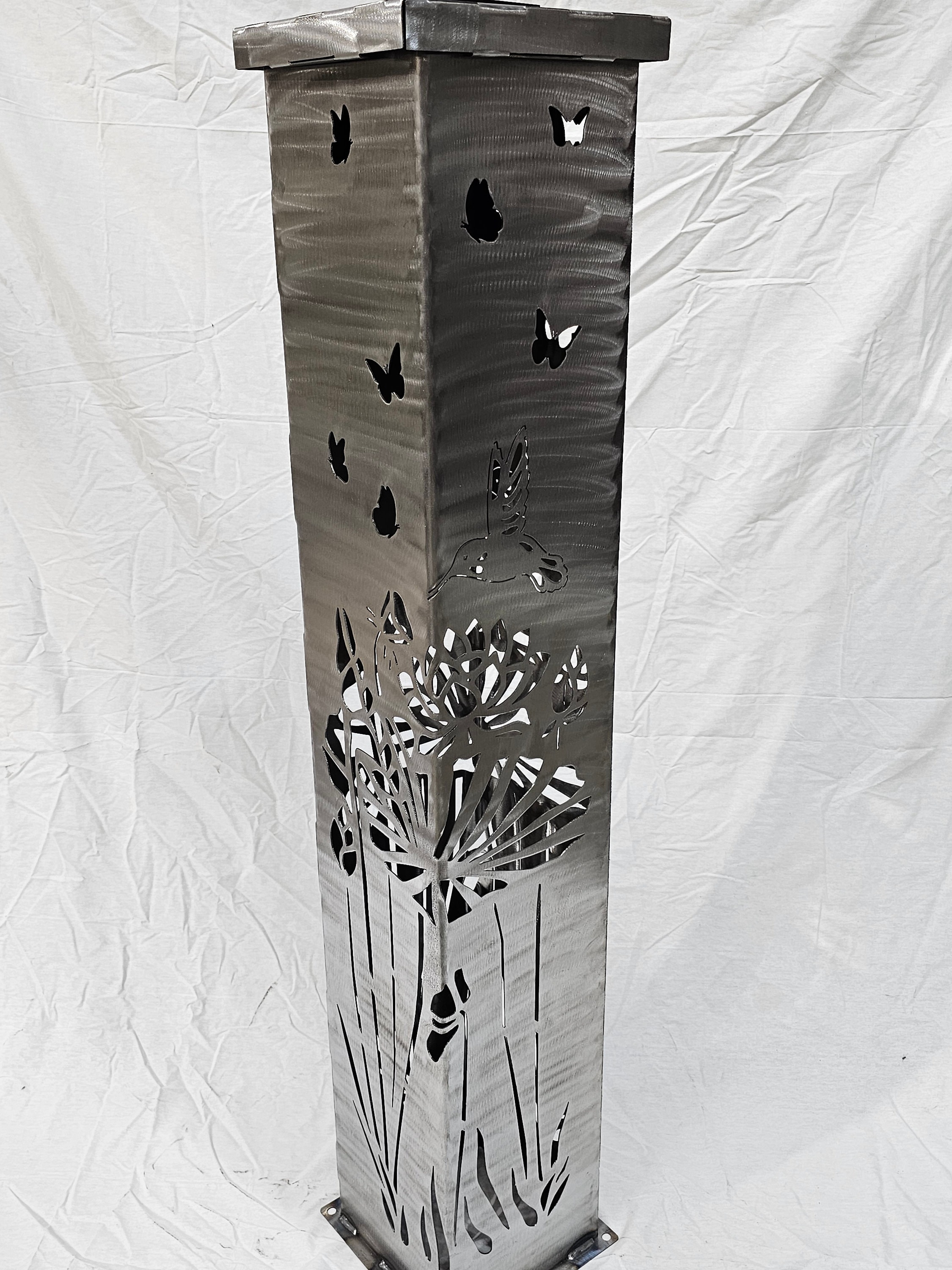 Lighted Garden Column,steel, Metal Art,outdoor Decor,garden Art,lighted ...