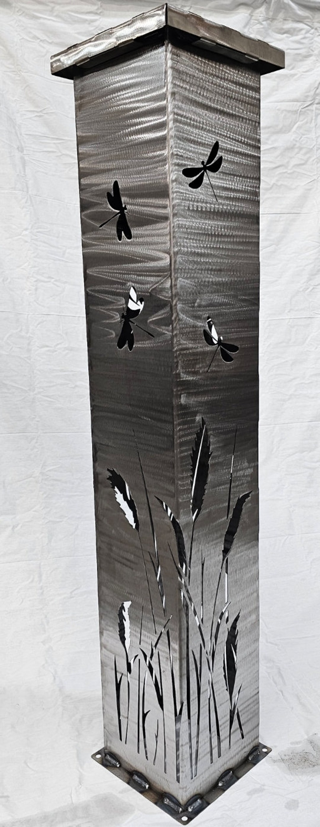 Lighted Garden Column,steel, Metal Art,outdoor Decor,garden Art,lighted ...