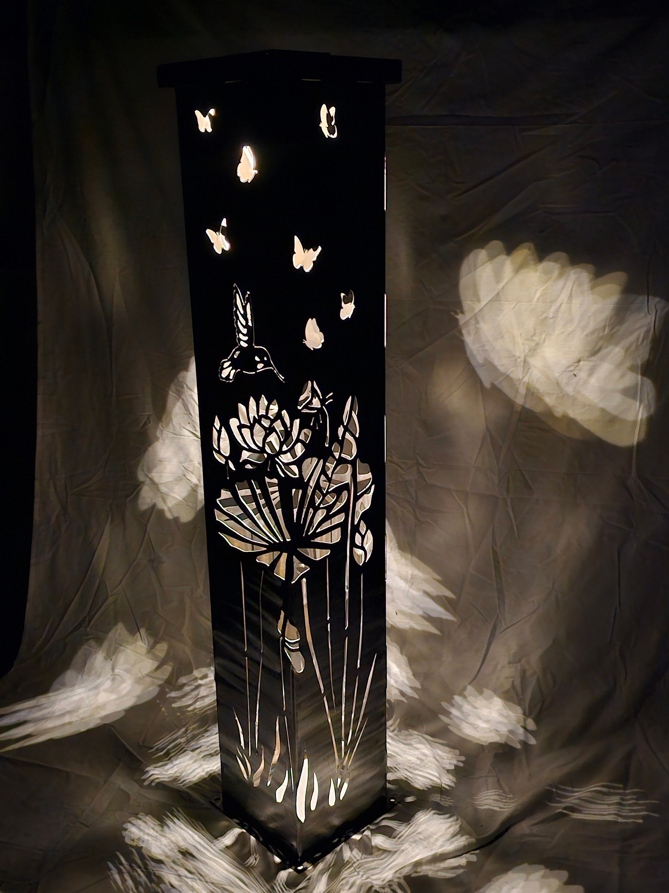 Lighted Garden Column,steel, Metal Art,outdoor Decor,garden Art,lighted ...