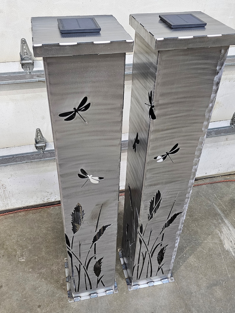 Lighted Garden Column,steel, Metal Art,outdoor Decor,garden Art,lighted ...
