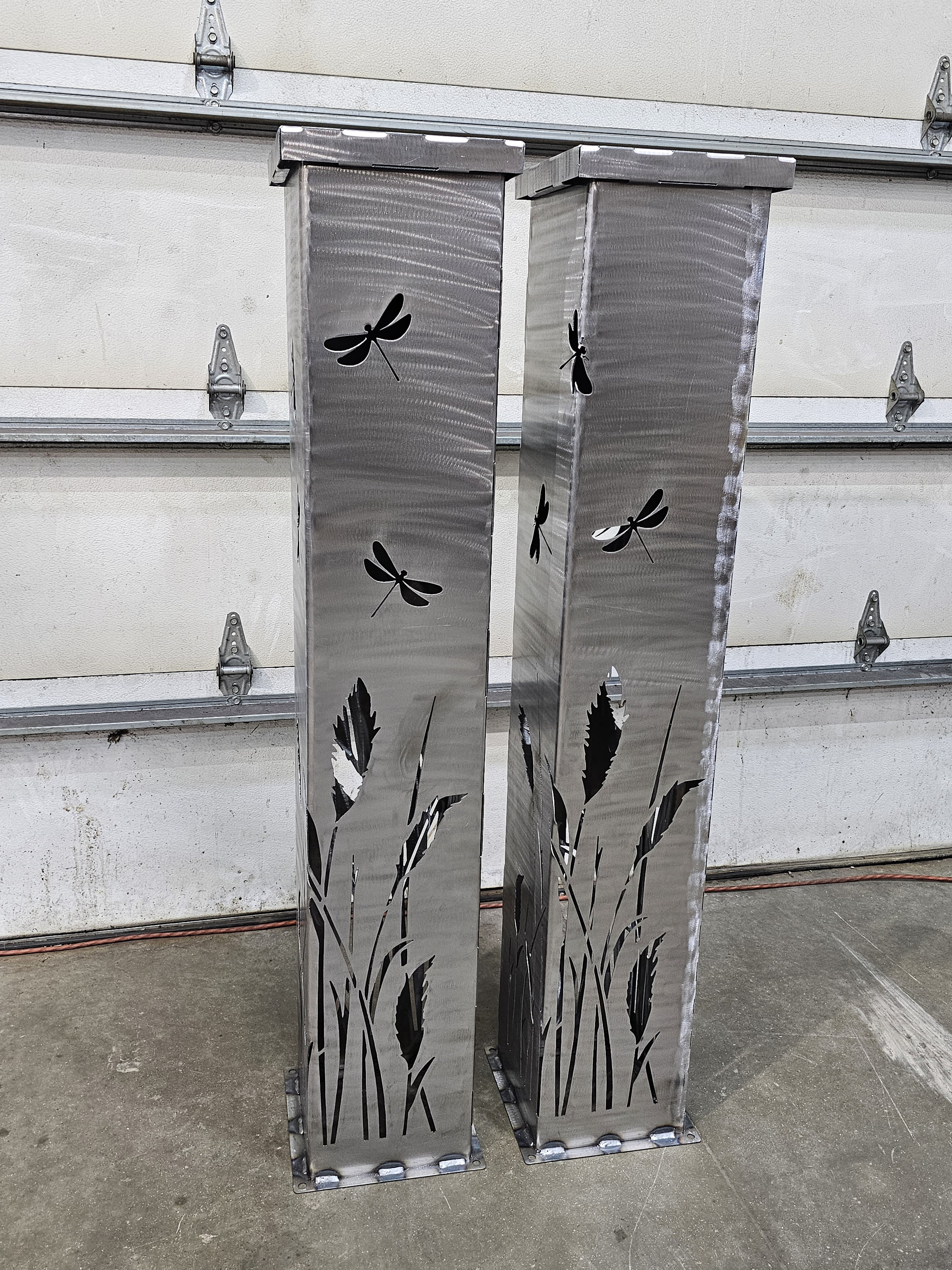 Lighted Garden Column,steel, Metal Art,outdoor Decor,garden Art,lighted ...