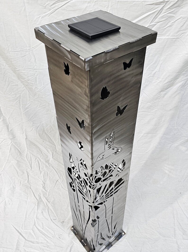 Lighted Garden Column,steel, Metal Art,outdoor Decor,garden Art,lighted ...