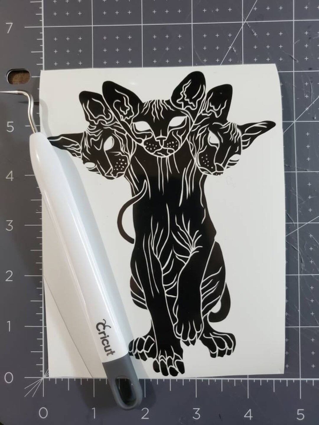 Ceberus Sphynx Decal 3 Headed Cat Feline - Etsy