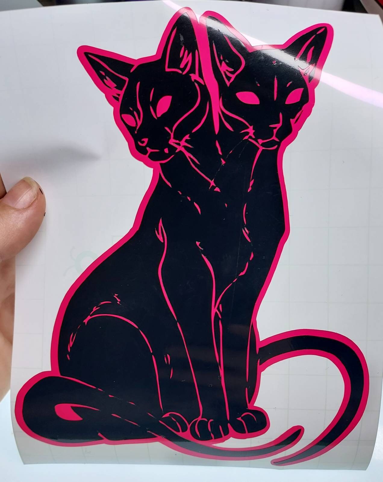 Bicephalic, 2 Headed Feline Familiar Decal Sticker, Dicephalic ...