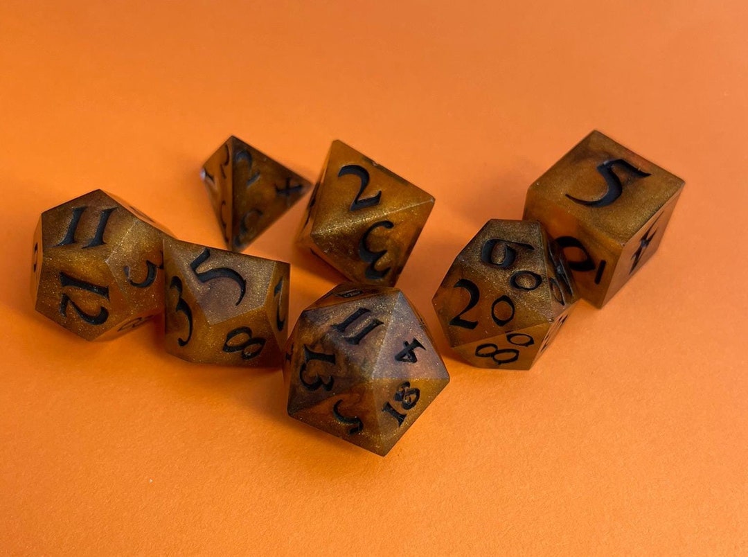 Handcrafted Halloween RPG Dice Set – Sparkly Orange, Spooky Font - Etsy