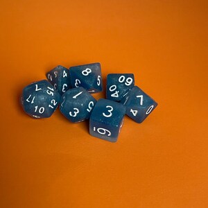 RPG Dice Set Frostbound Serenity – Handcrafted Blue and White Dice With ...