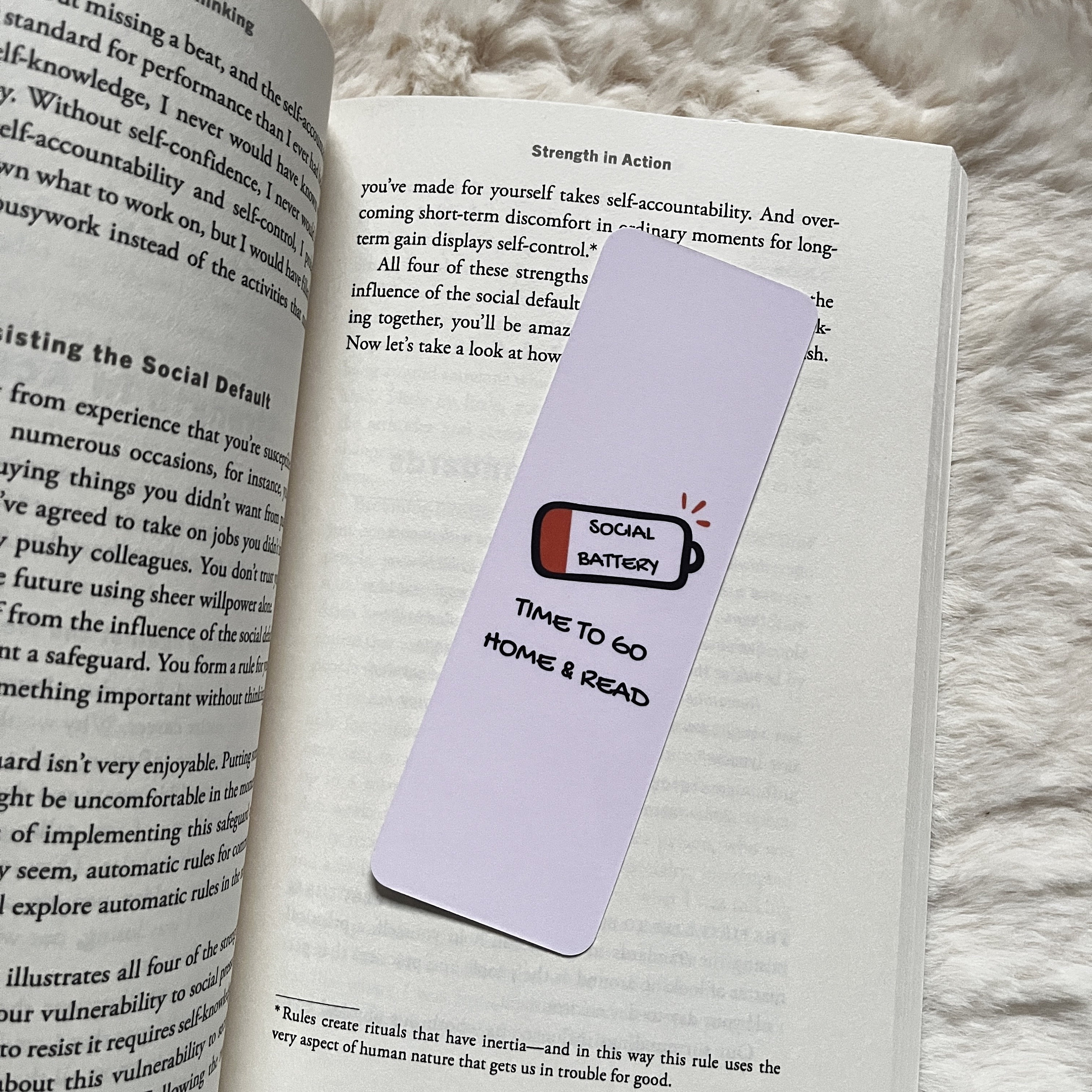 Social Battery Bookmark Laminated Double Sided for Book Lovers Women ...