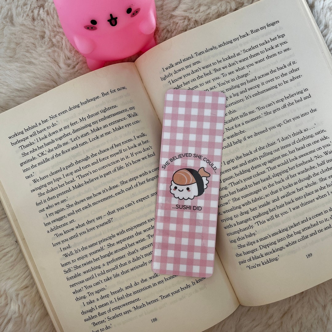 Sushi Bookmark Food Bookmarks Laminated Double Sided for Book Lovers ...