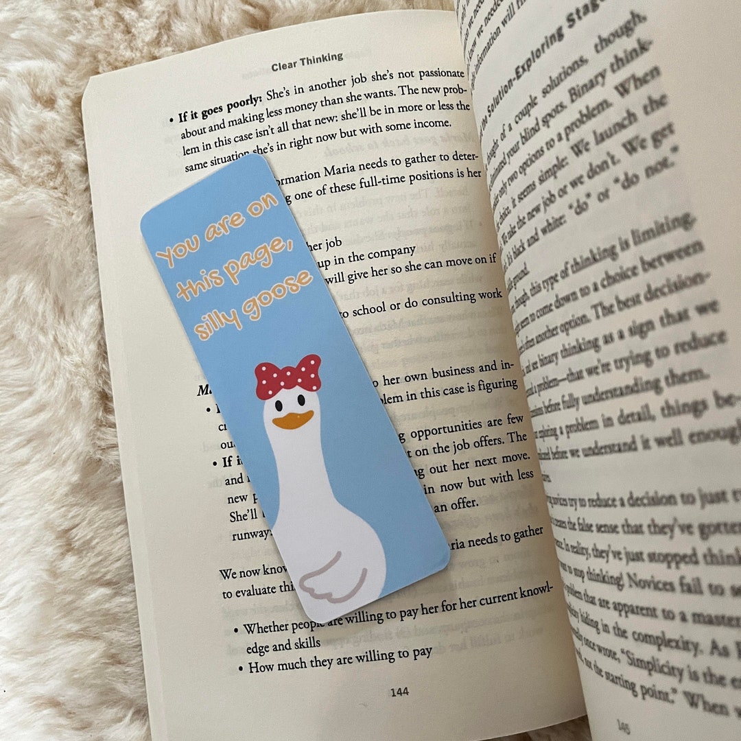 Silly Goose Bookmarks Laminated Double Sided for Book Lovers Animal ...