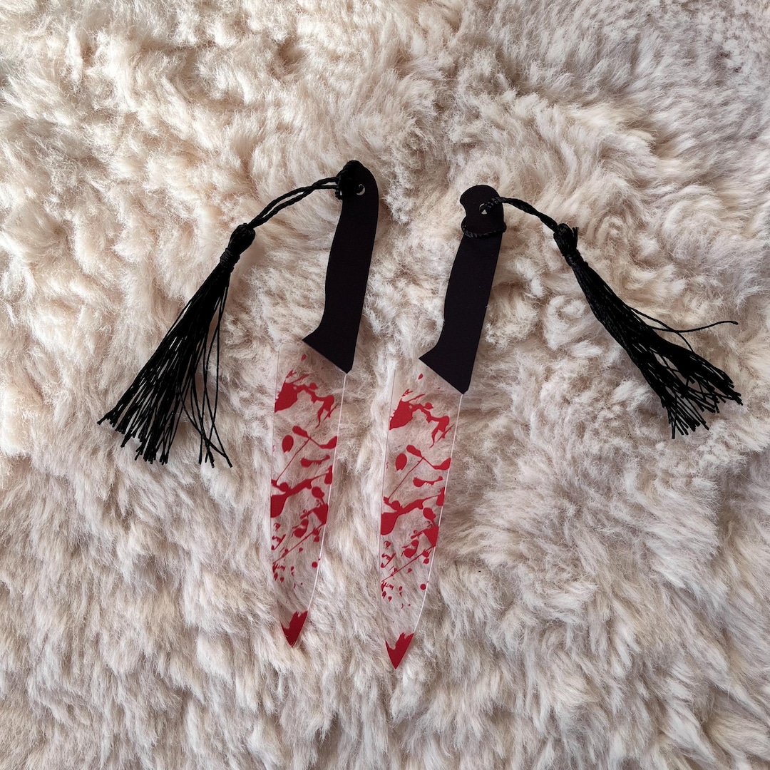 Acrylic Knife Bookmarks True Crime Murder Bloody Bookmarks - Etsy