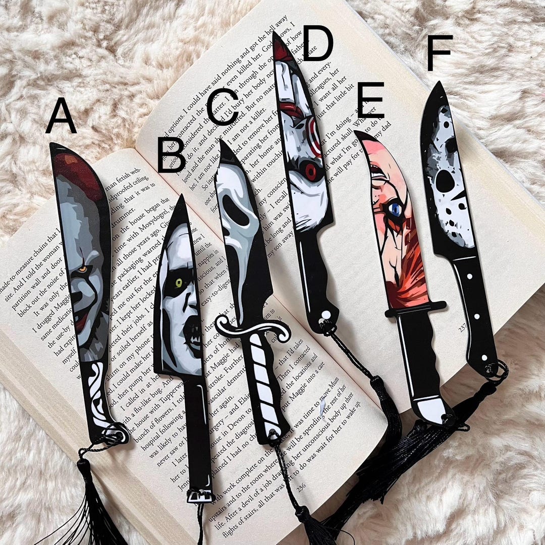 Horror Movie Theme Knife Bookmarks True Crime Murder Killer Movie ...