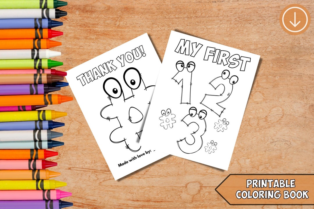 My First 123 Printable Colouring Book - Etsy