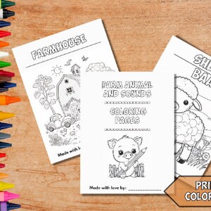 Farm Animal & Sounds Printable Colouring Book - Etsy