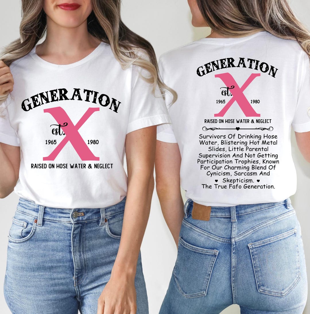 Pink Gen X T-shirt Generation X Nostalgic Tee 60s Baby 70s Baby Retro ...