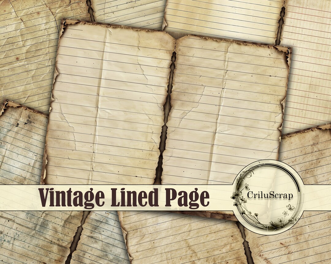 Basic Junk Journal Vintage Line Sheet,old Printable Lined Page,aged ...