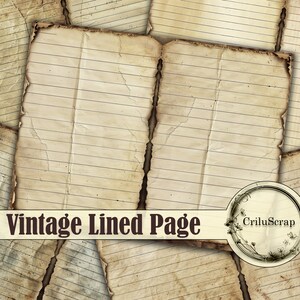 Basic Junk Journal Vintage Line Sheet,old Printable Lined Page,aged ...