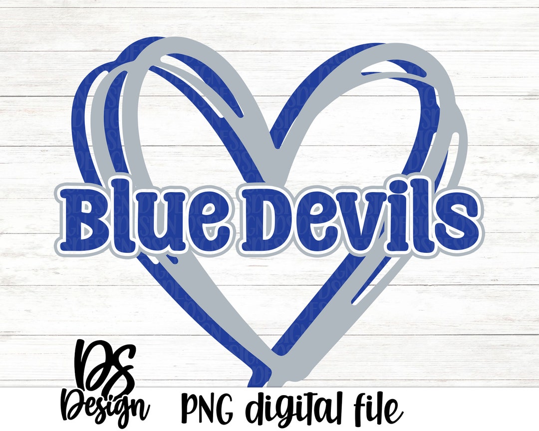 Blue Devils Football, Blue & Royal Blue, Blue Devils Double Heart, Love ...