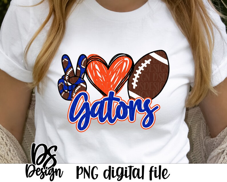 Gators Football, Blue & Orange, Gators Peace Love Football, School ...