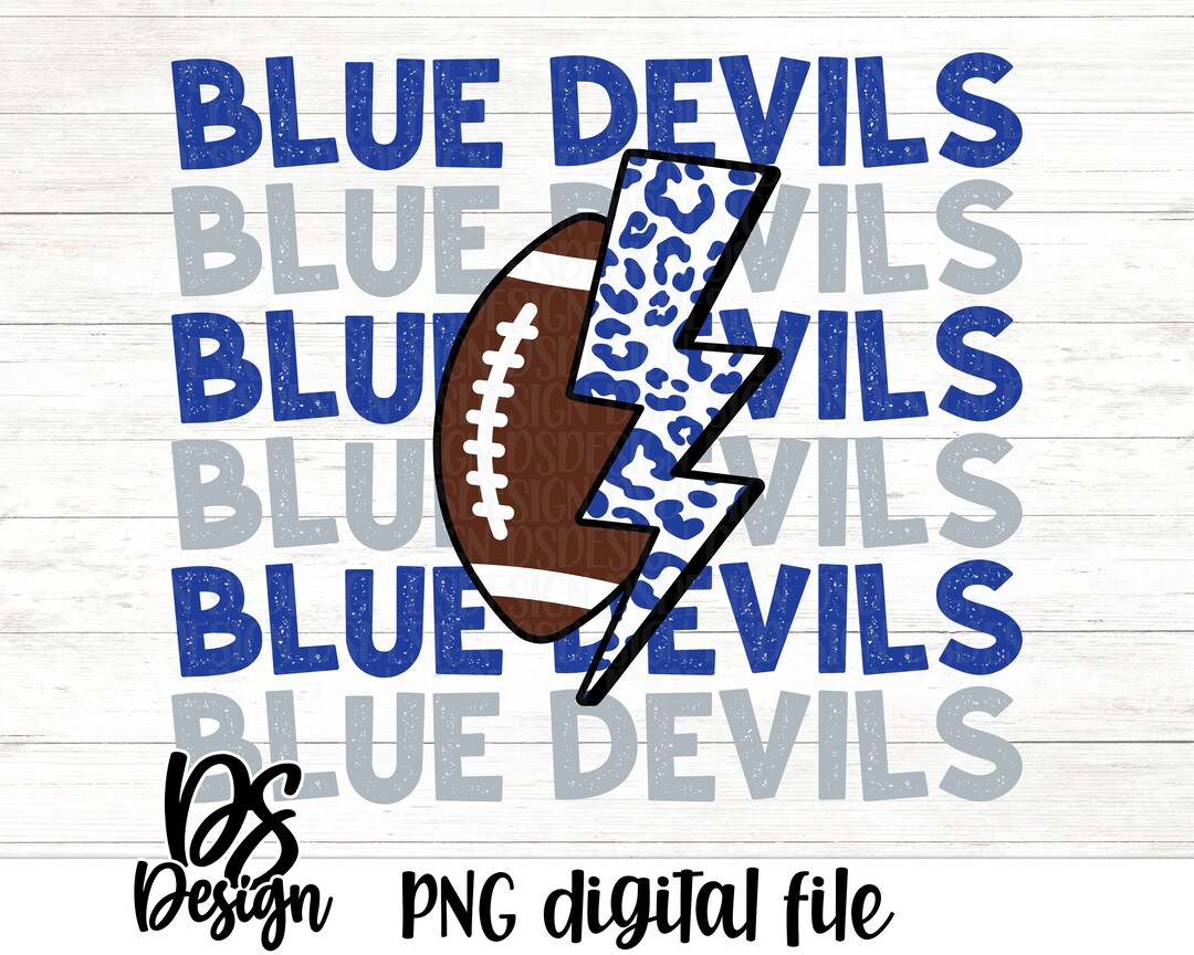 Blue Devils Football, Blue & Royal Blue, Blue Devils Lightning Bolt ...