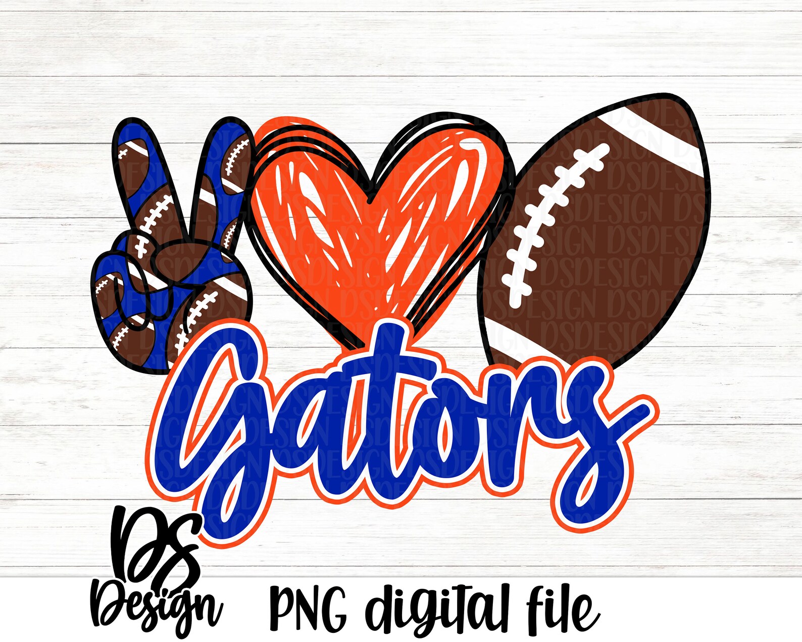 Gators Football, Blue & Orange, Gators Peace Love Football, School ...