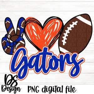 Gators Football, Blue & Orange, Gators Peace Love Football, School ...