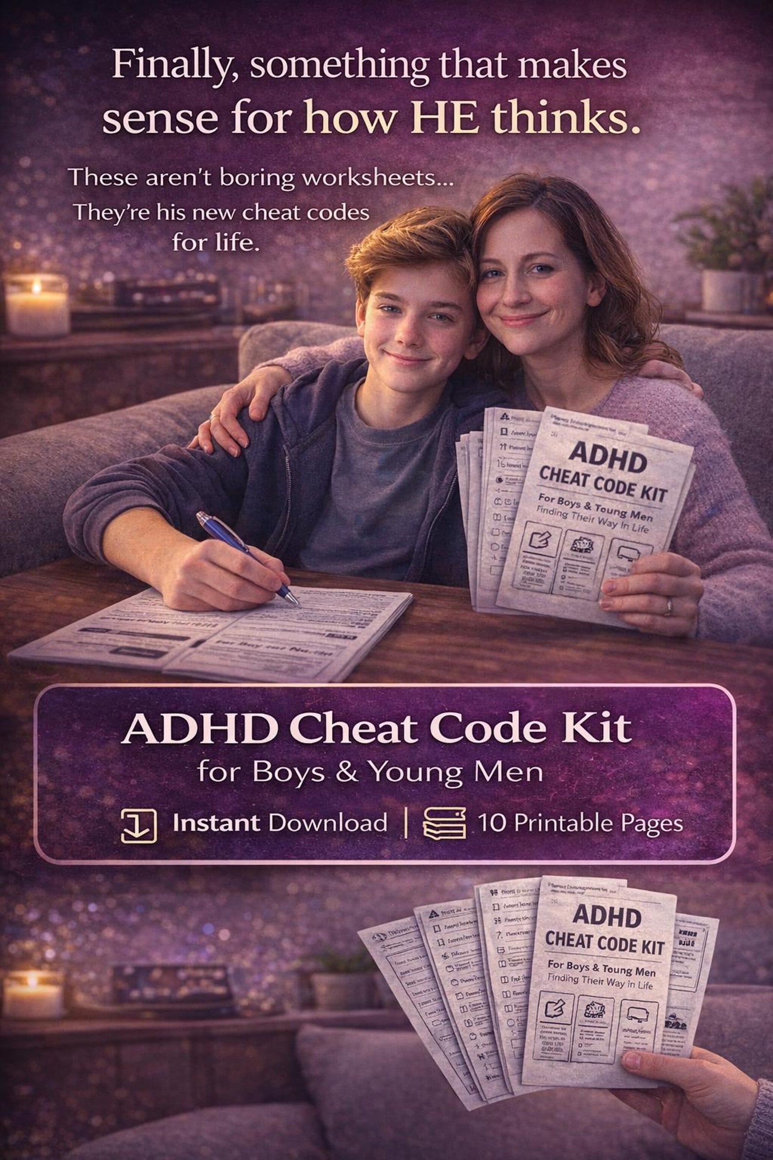 ADHD Cheat Codes for Adults | Printable Toolkit for Focus, Productivity ...
