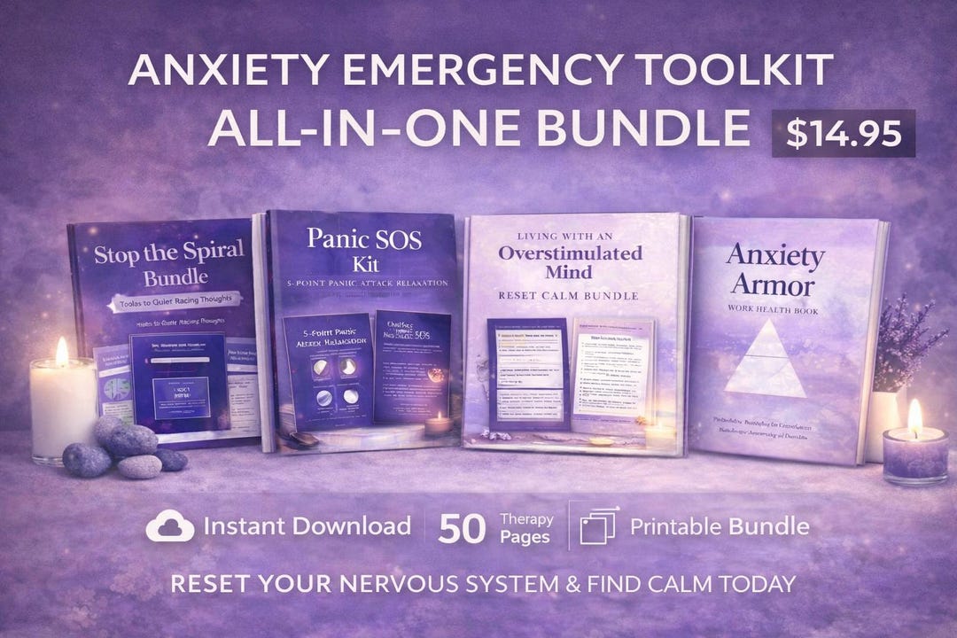 Anxiety Emergency Toolkit Printable | 50 Therapy Pages | Panic Attack ...