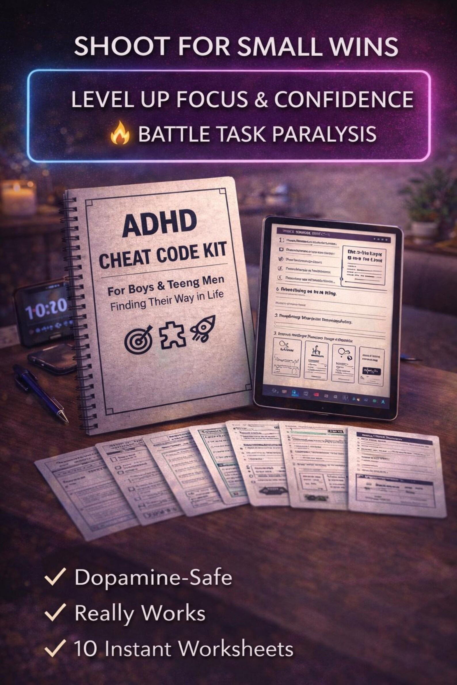 ADHD Cheat Codes for Adults | Printable Toolkit for Focus, Productivity ...