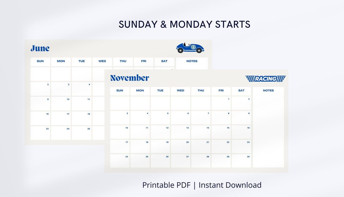 2024 Year Calendar Printable Landscape, Minimalist Calendar, Yearly ...