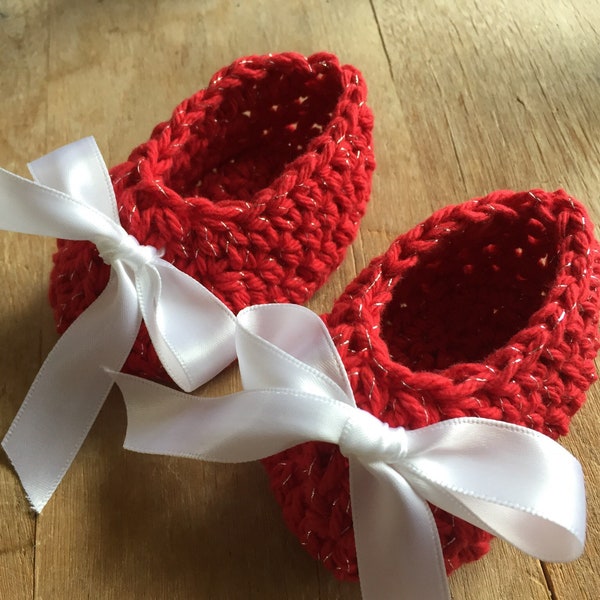 Red Baby Booties - Etsy