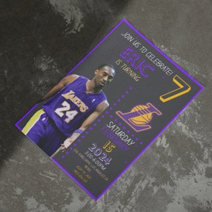 Customizable Birthday Card Invitation Kobe Bryant Basketball - Etsy