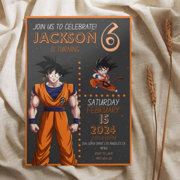 Dragon Ball Invite - Etsy