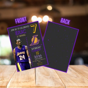Customizable Birthday Card Invitation Kobe Bryant Basketball - Etsy