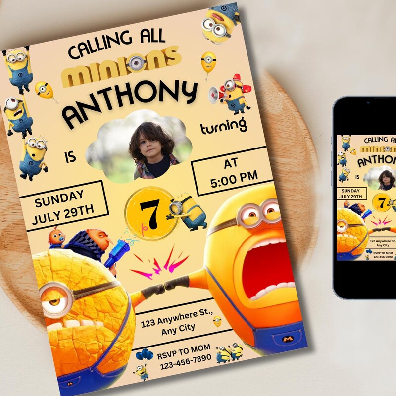 Minions Invitation - Etsy