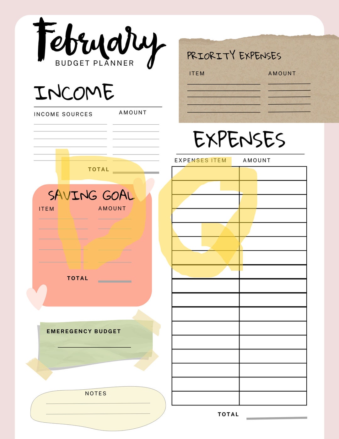 MONTHLY BUDGET PLANNER - Etsy