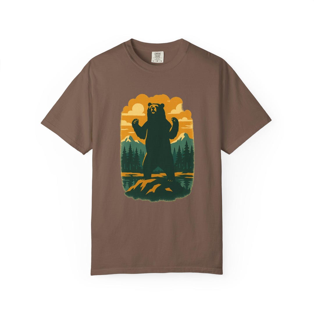 National Park Bear T-shirt | Retro Sunset Wildlife Graphic Tee | WPA ...