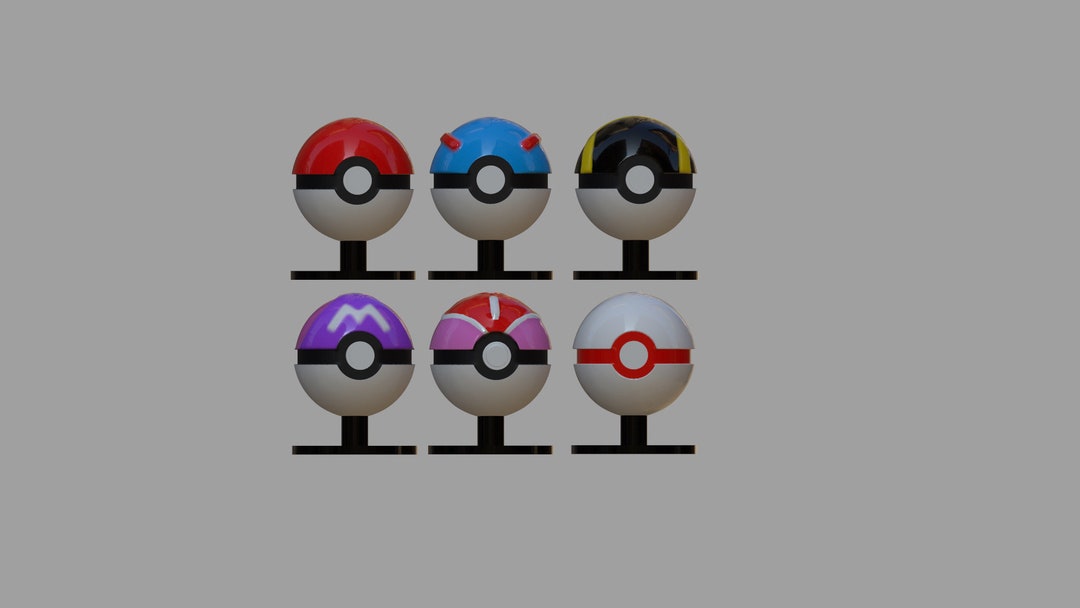 Pokeball 6-pack - Pokemon Figure - Digital File - Etsy