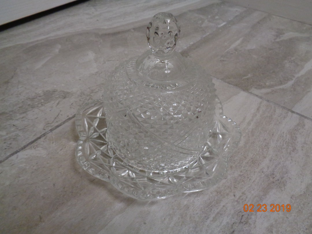 Vintage Avon Round Butter Dish With Lid Pressed Glass - Etsy