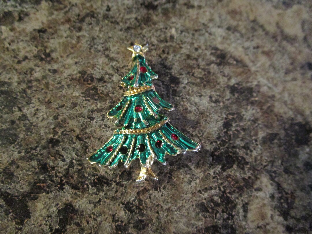 Vintage Christmas Tree Pin Brooch - Etsy