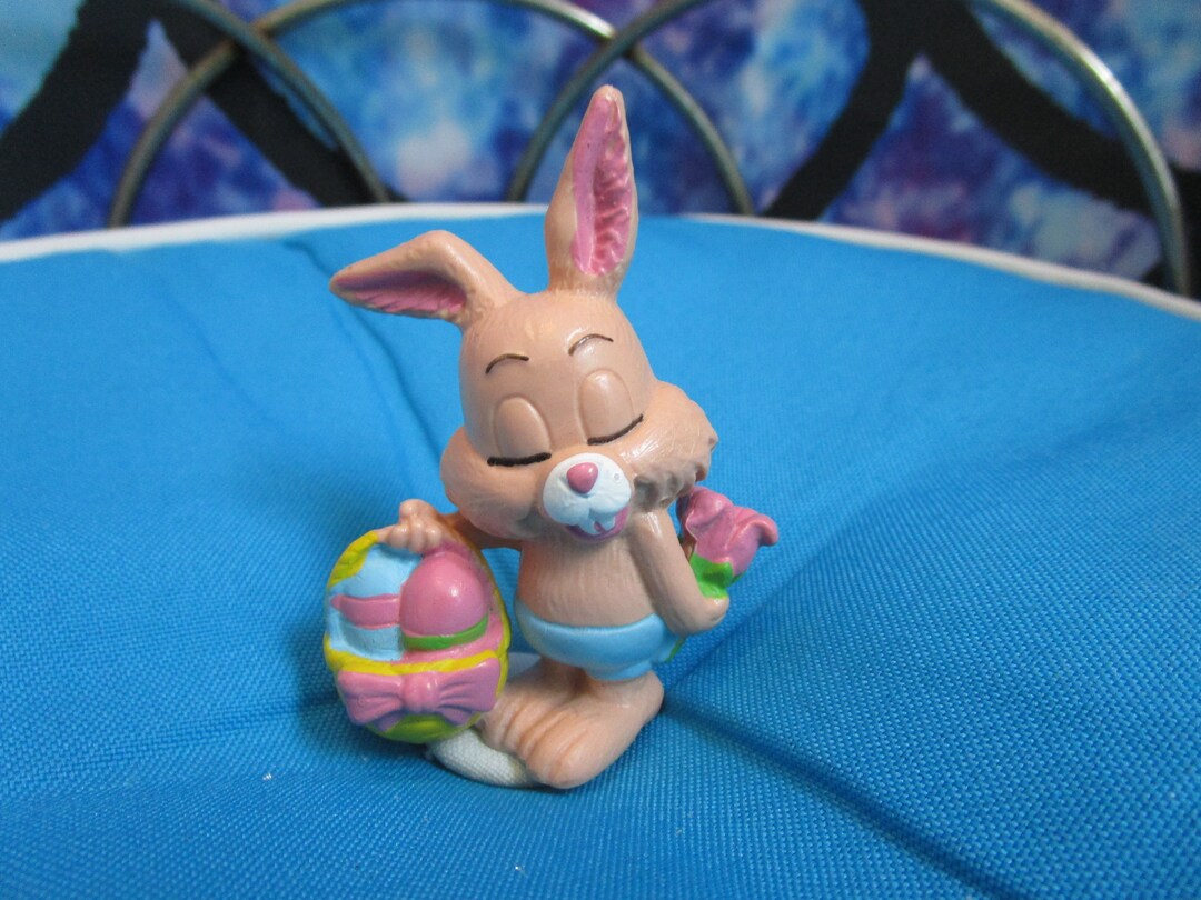1979 W Berrie Easter Bunny With Basket, Flower and Eggs Figure - Etsy
