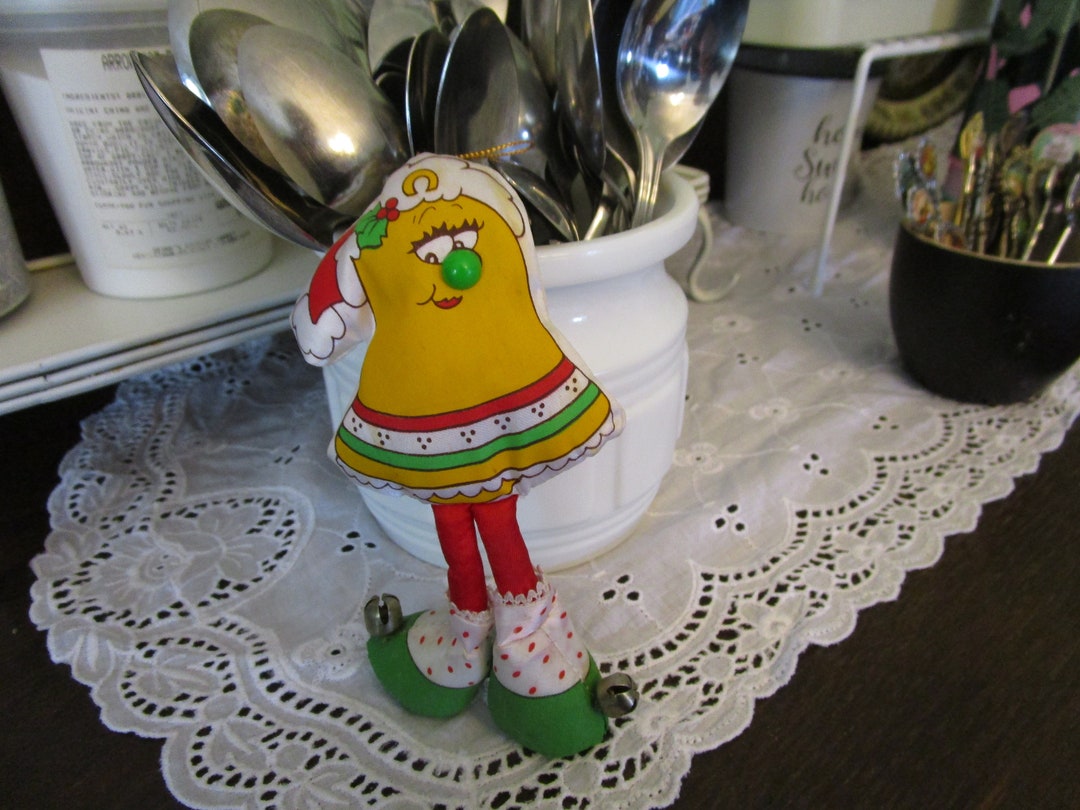 Vintage Cloth Bell With Face Legs Shoes With Bells on Them Christmas ...