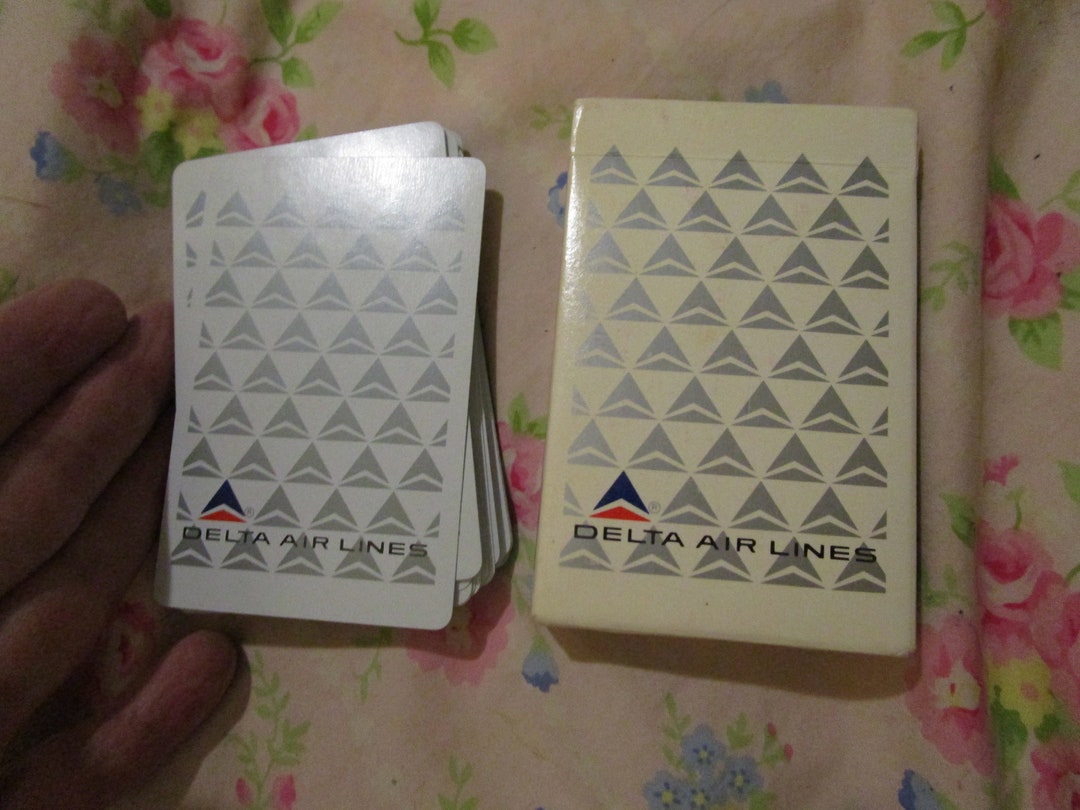 Vintage Complete Deck of Delta Air Lines Playing Cards in Box Plastic ...