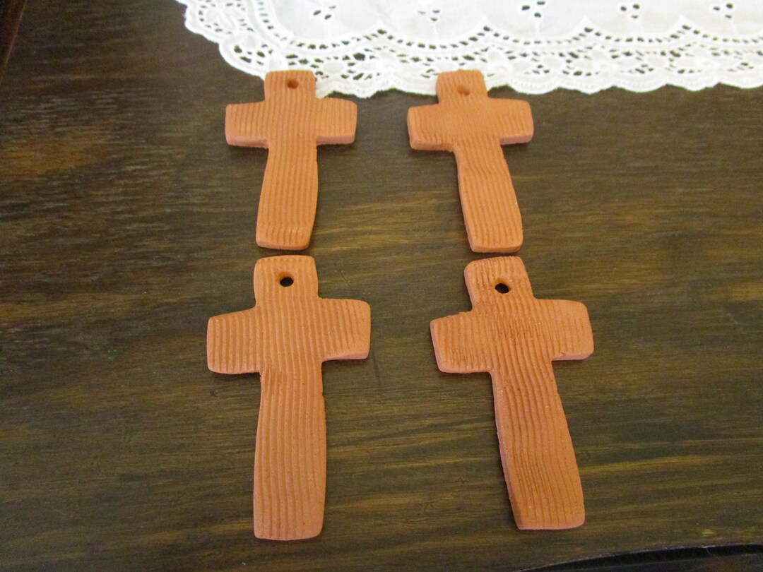 Vintage 4 Hand Made Clay Crosses With Hole in the Top to Hang It - Etsy
