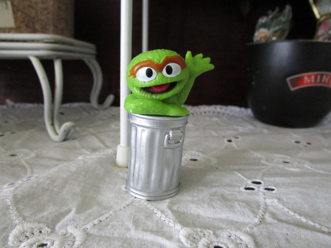Vintage Oscar the Grouch in Trash Can Sesame Street Toy Figure - Etsy