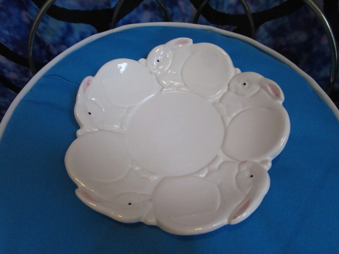 Vintage Dept 56 Porcelain Bunny Rabbit Dish/ Plate for Easter. - Etsy